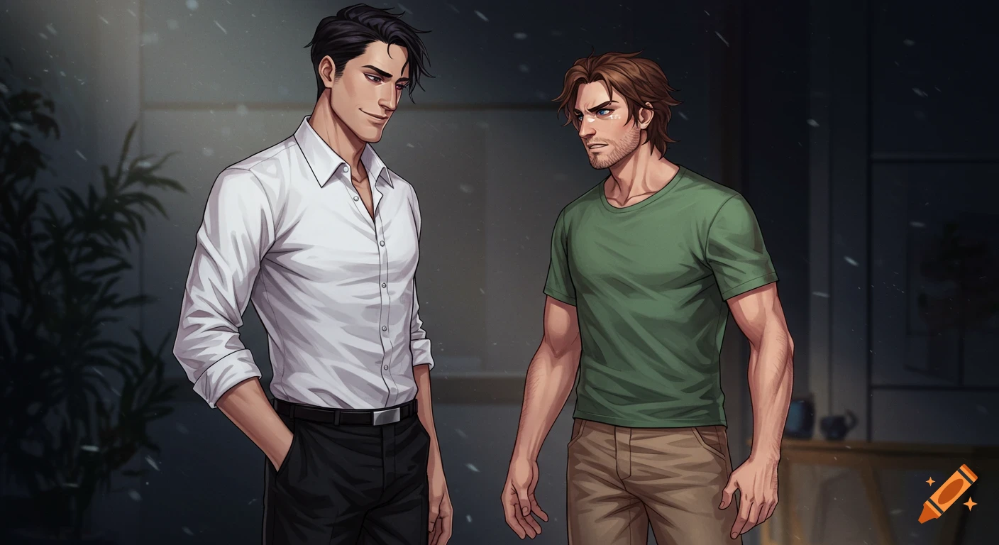 A handsome, fit man with green eyes and a charming smile stands ...