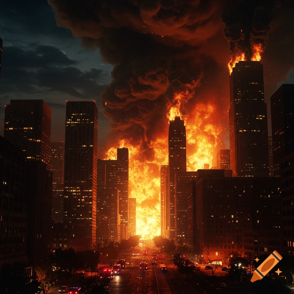 Photorealistic image of the Larios Commercial Center in Málaga engulfed ...