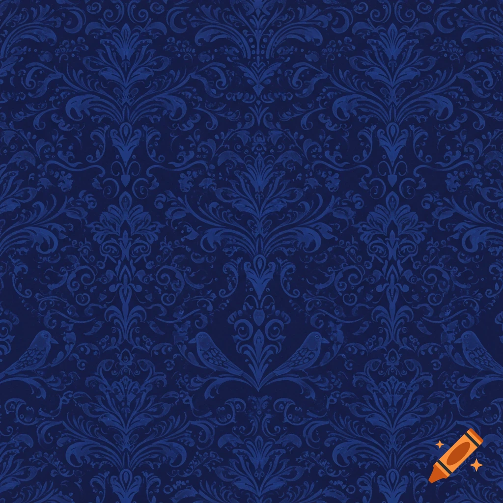 A seamless pattern of blue and white Delft-style tiles featuring ...