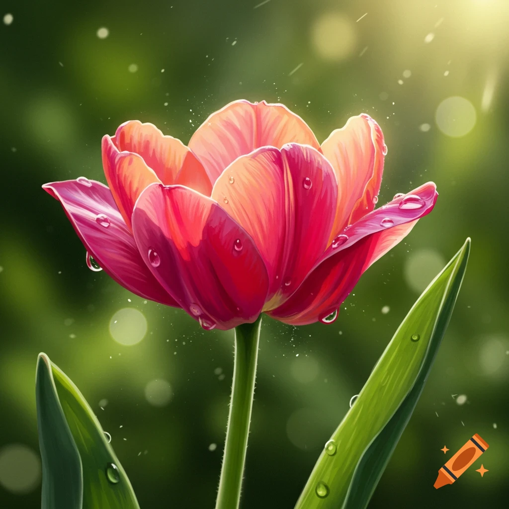 A vibrant digital painting of a white and yellow narcissus flower with ...