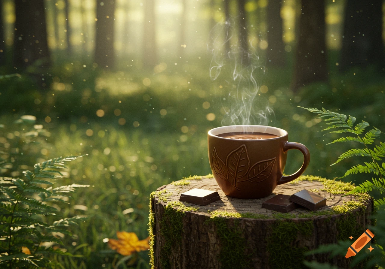 Brewing traditional herbal remedy in an ancient garden on Craiyon
