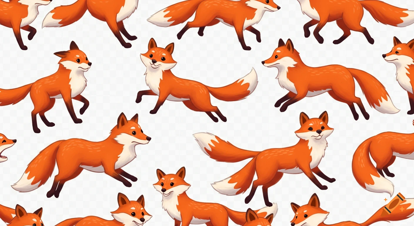 Nine clean cartoon sprites of a fox-like character running with a spear ...