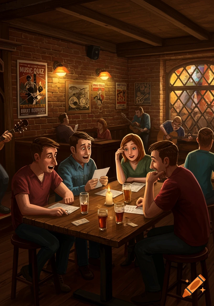 Five young men, with similar features, laugh while clinking beer ...