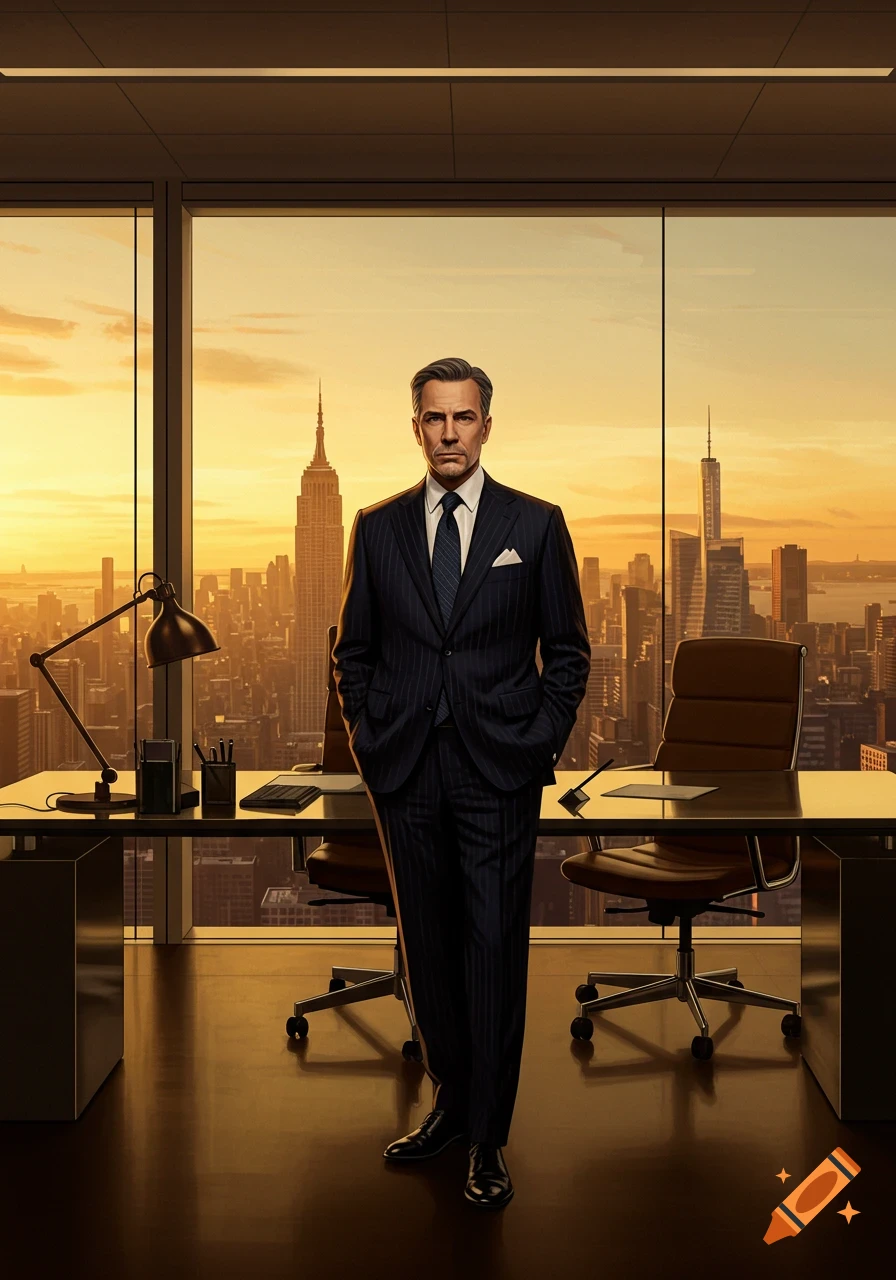 A man in a tuxedo holds a burning paper with '2025', while fiery '2026 ...