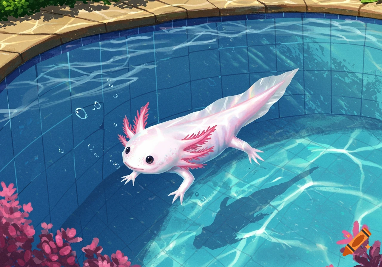 Axolotl+plants created on Craiyon