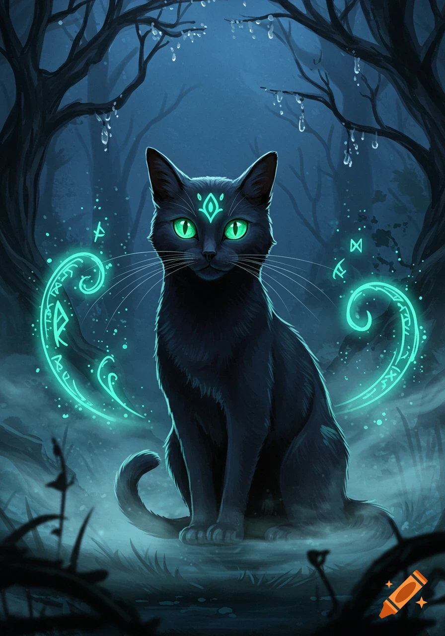 A cute green fox-like creature in a white wizard hat and cape smiles in ...