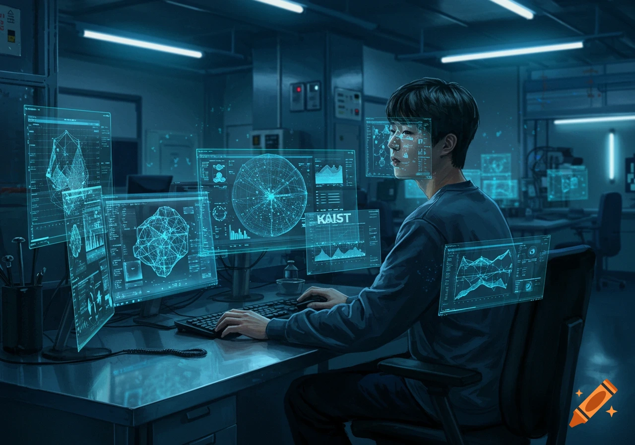 A smiling young man with glasses and a 'FIDELO' t-shirt types on a ...