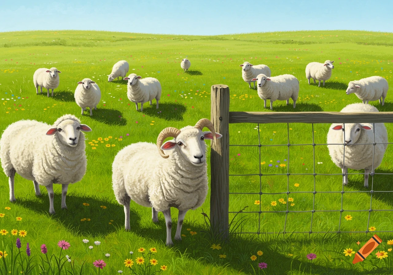 Cute+sheep+cartoon created on Craiyon