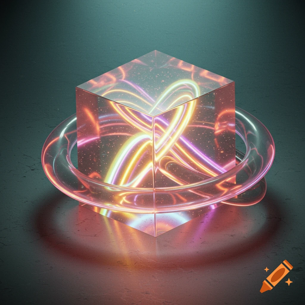 A blue pixel art glass lens, rendered in an isometric view. on Craiyon