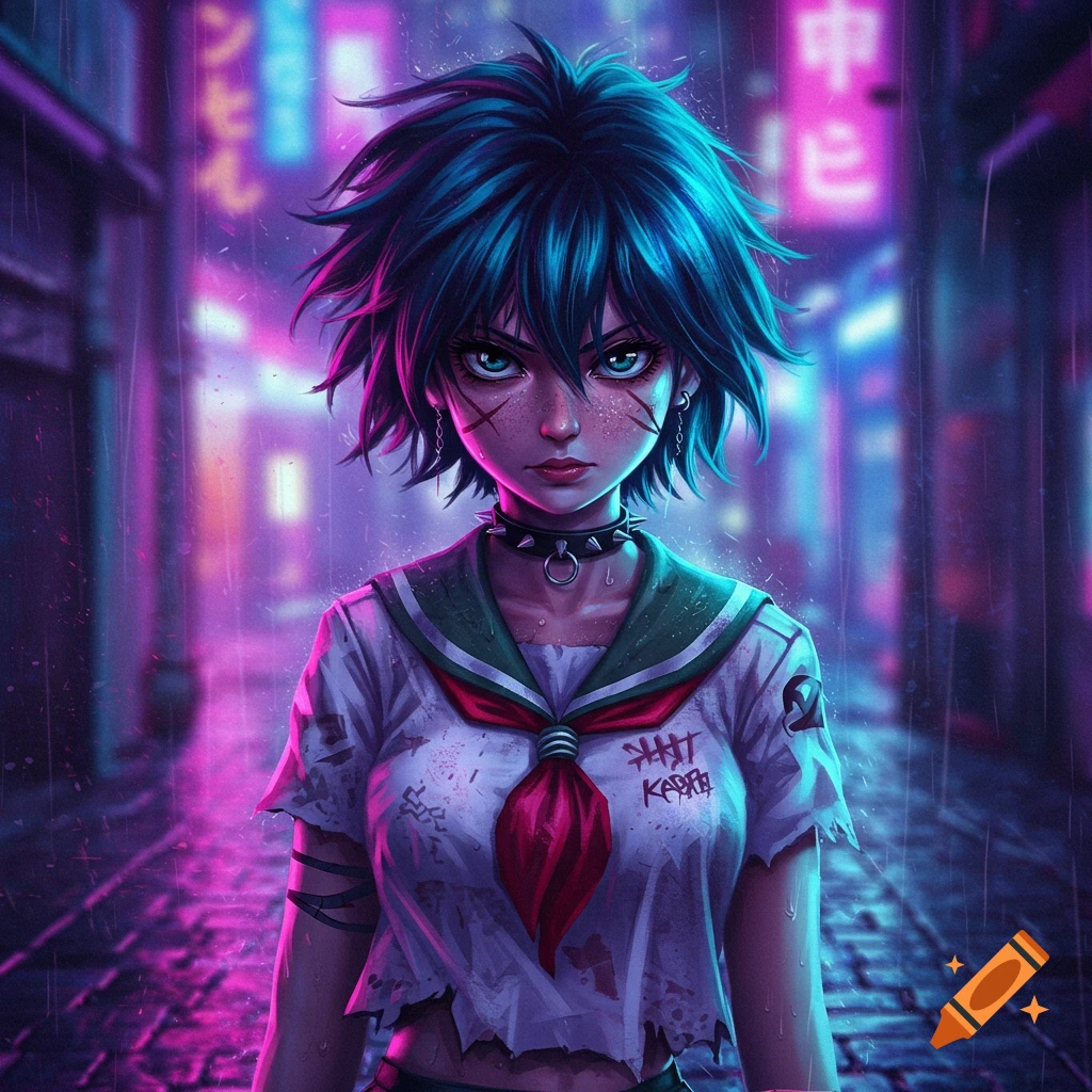 Manga noir depiction of a techno DJ on Craiyon