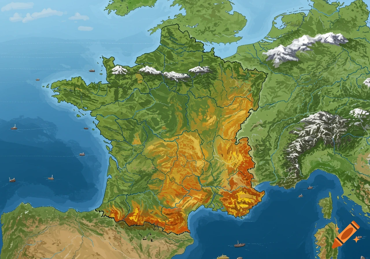 Map of France formed by blue, green, and purple pills and capsules ...