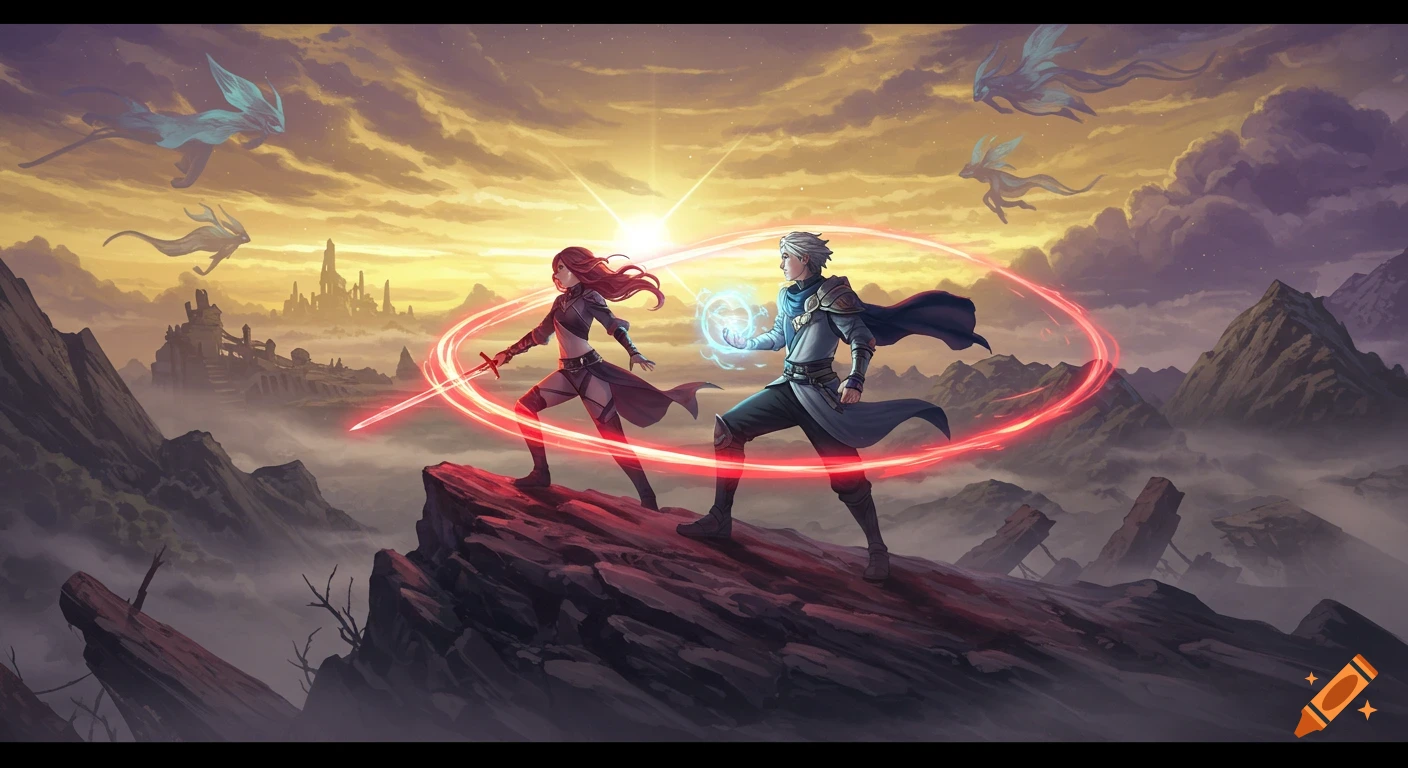 A wizard casts a spell creating colorful fireworks over a diverse crowd ...