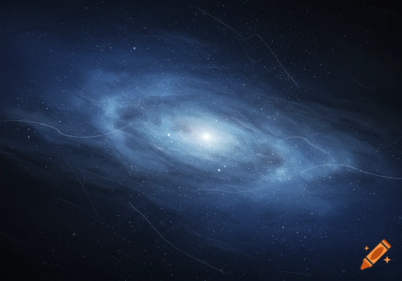 A digital illustration of a cosmic scene with a bright white light in ...
