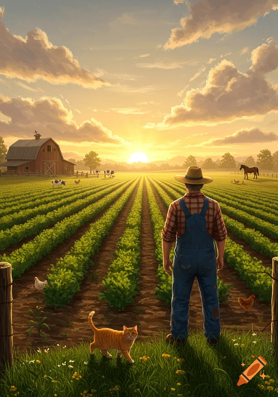 Two people walk down a dirt path through a vibrant vineyard at sunset ...