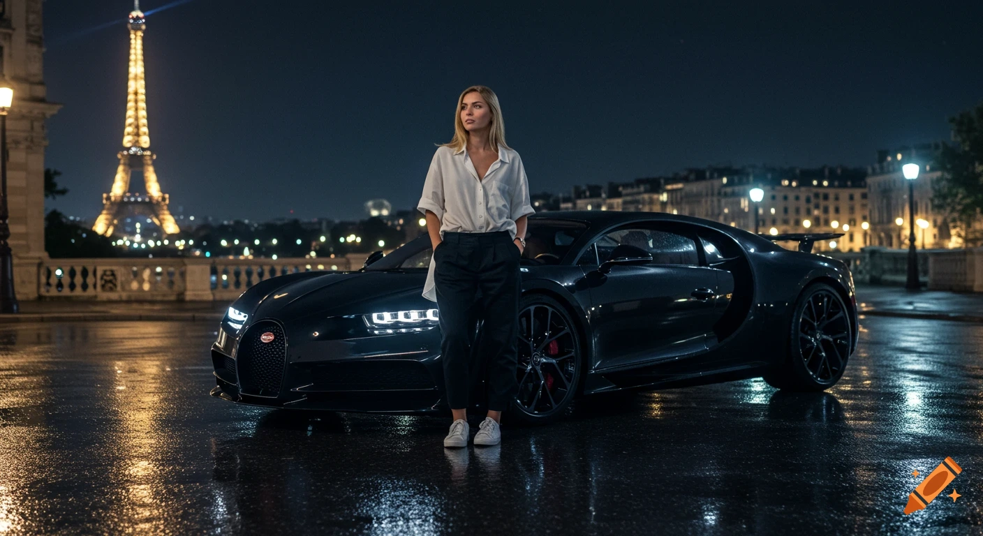 Lamborghini+standing+next+to+a+bugatti created on Craiyon