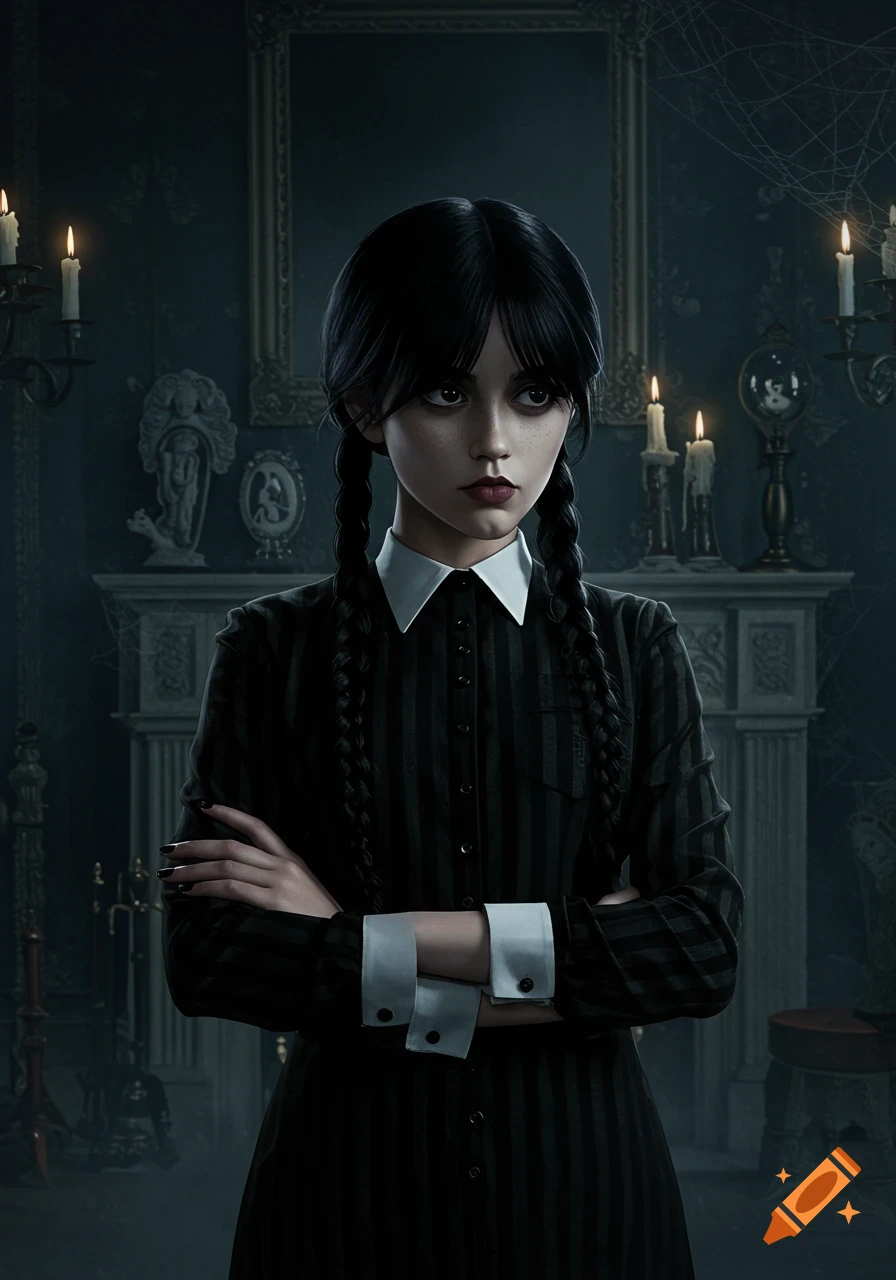 A beautiful vampire receptionist with long dark hair and red eyes ...