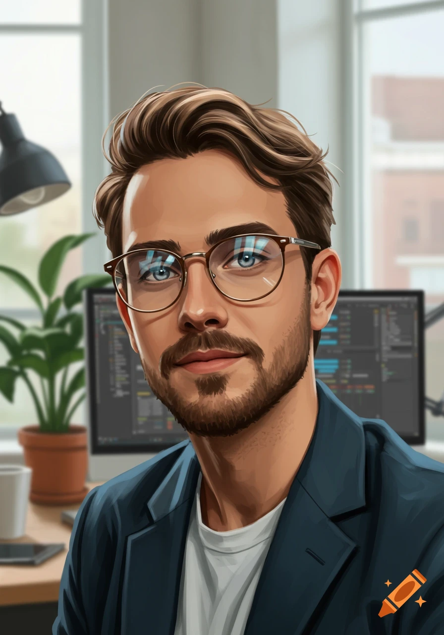 A cartoon teen in a cap and hoodie sits at a desk, pointing at a ...