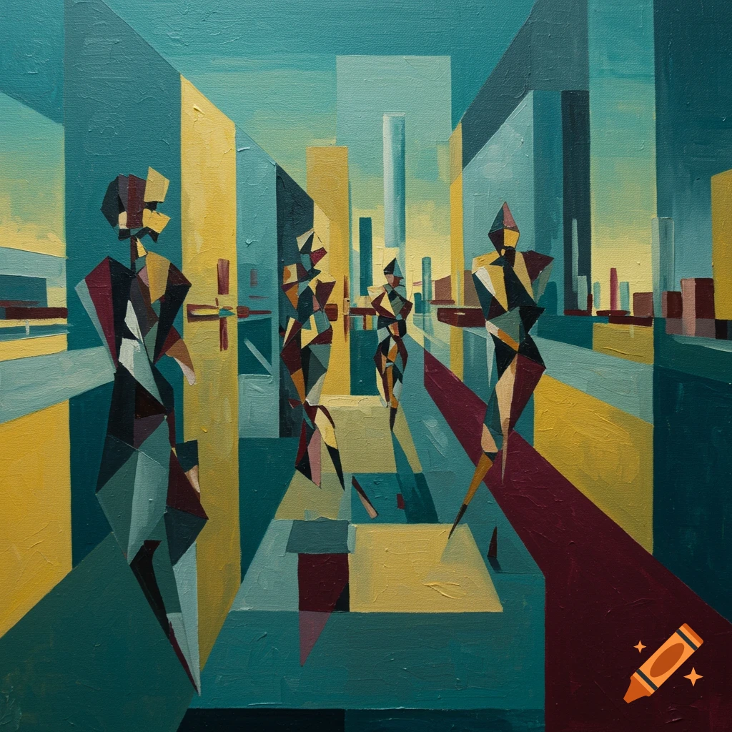 Ballerina dancing among african masks and sunflowers in outsider art ...