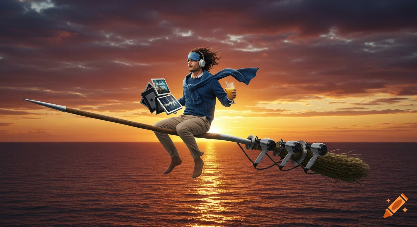 Couple embraces in a wooden rowboat on serene water at sunset, distant ...