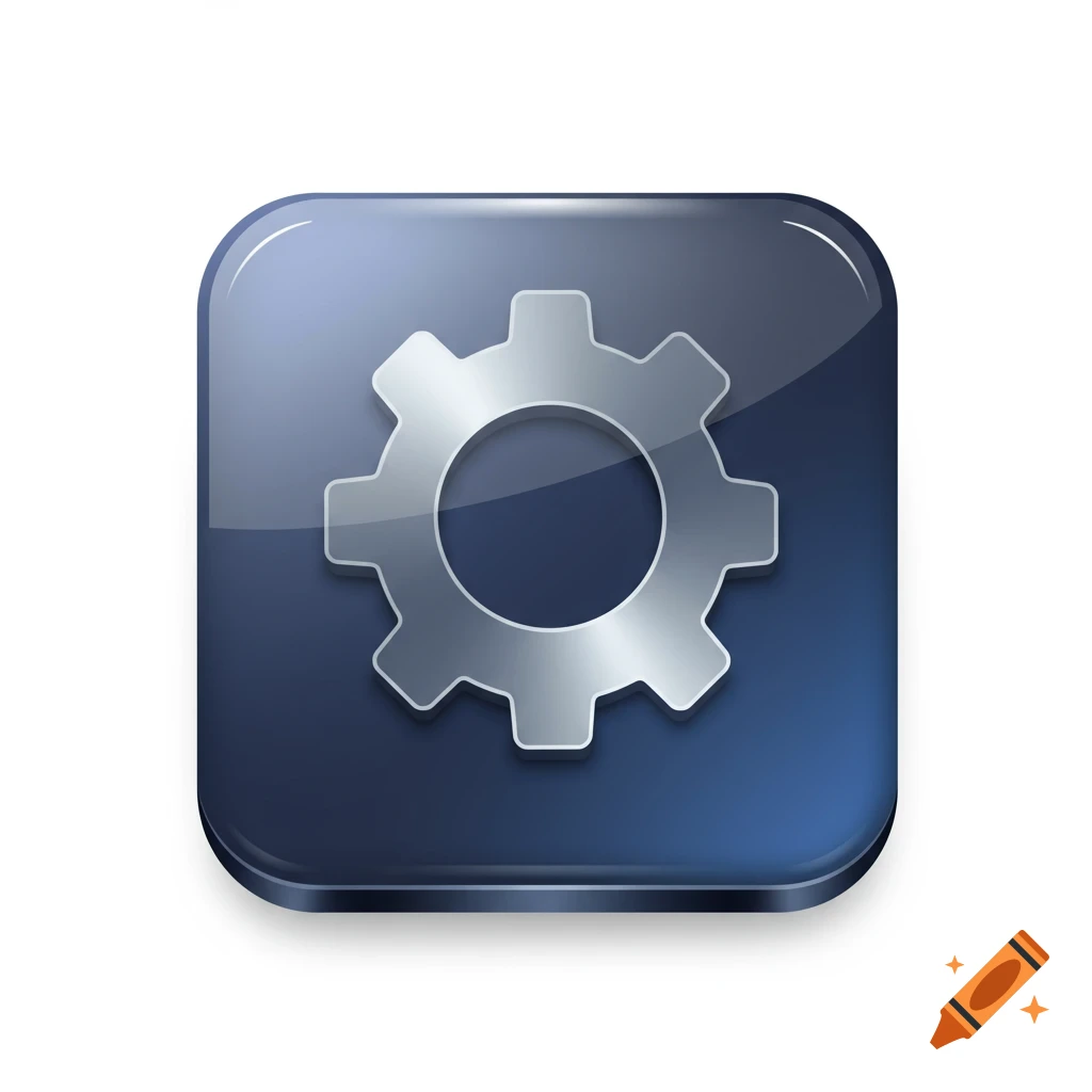 A glossy blue-grey gradient rounded square button with the word Lestun ...