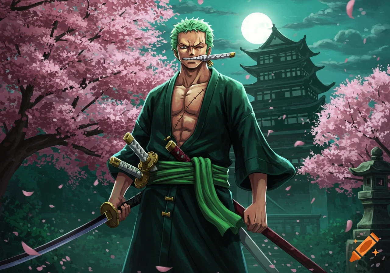 Zoro from One Piece stands with a firefighter helmet and rugby ball ...