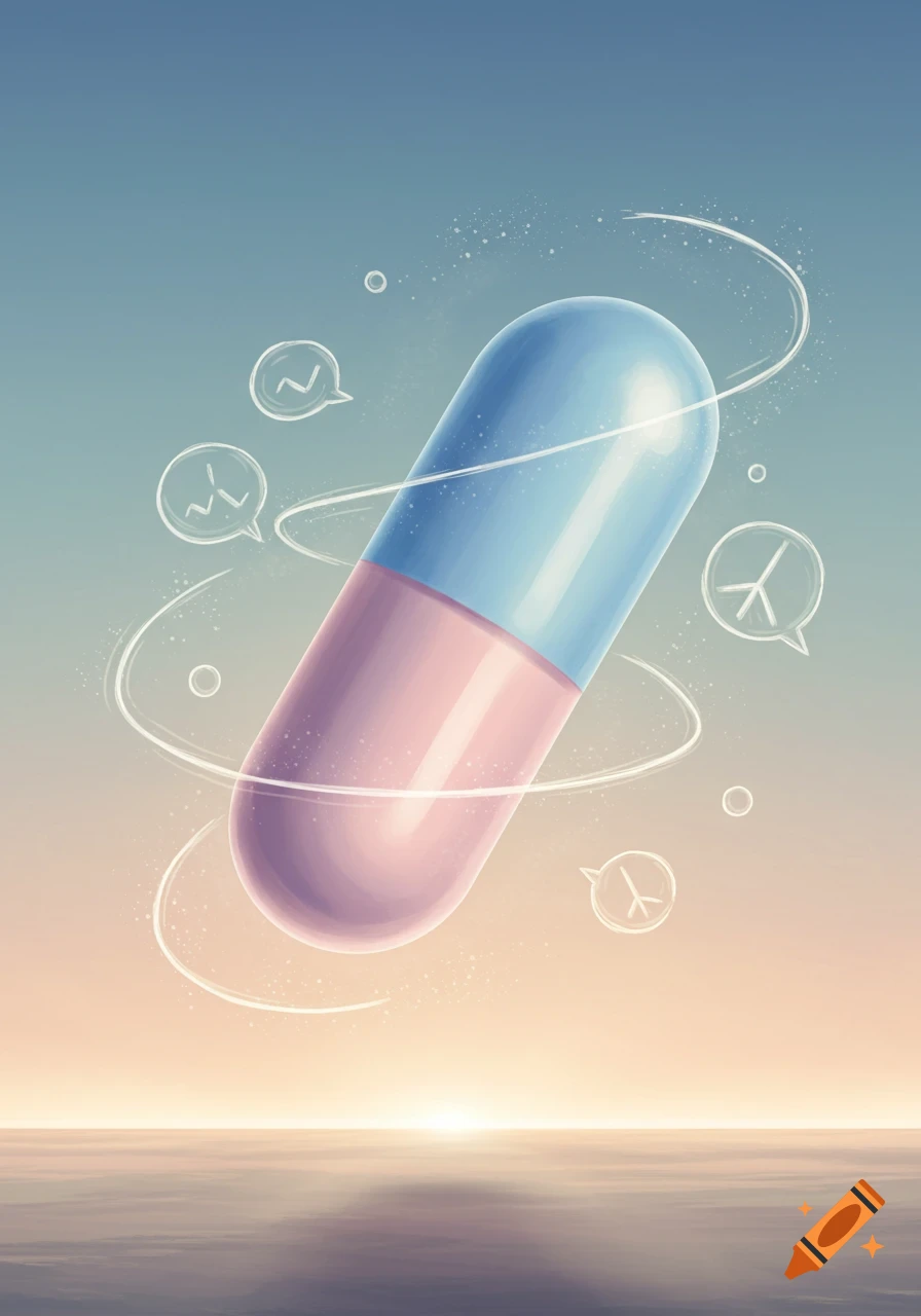 Watercolor illustration of a lab coat decorated with "Abschluss ...