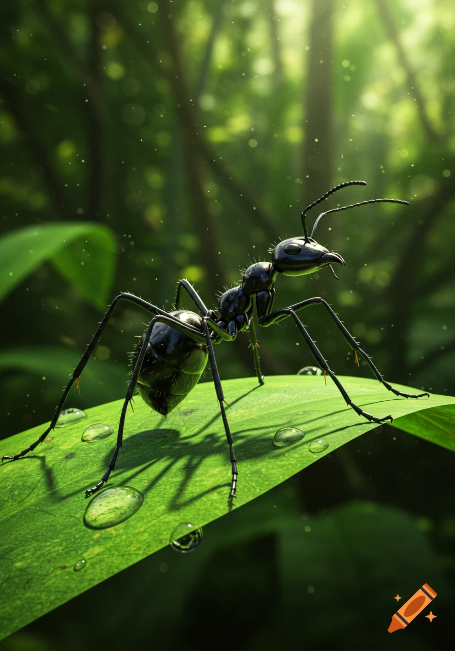 A colossal hornet with incredibly long legs soars above a vast green ...