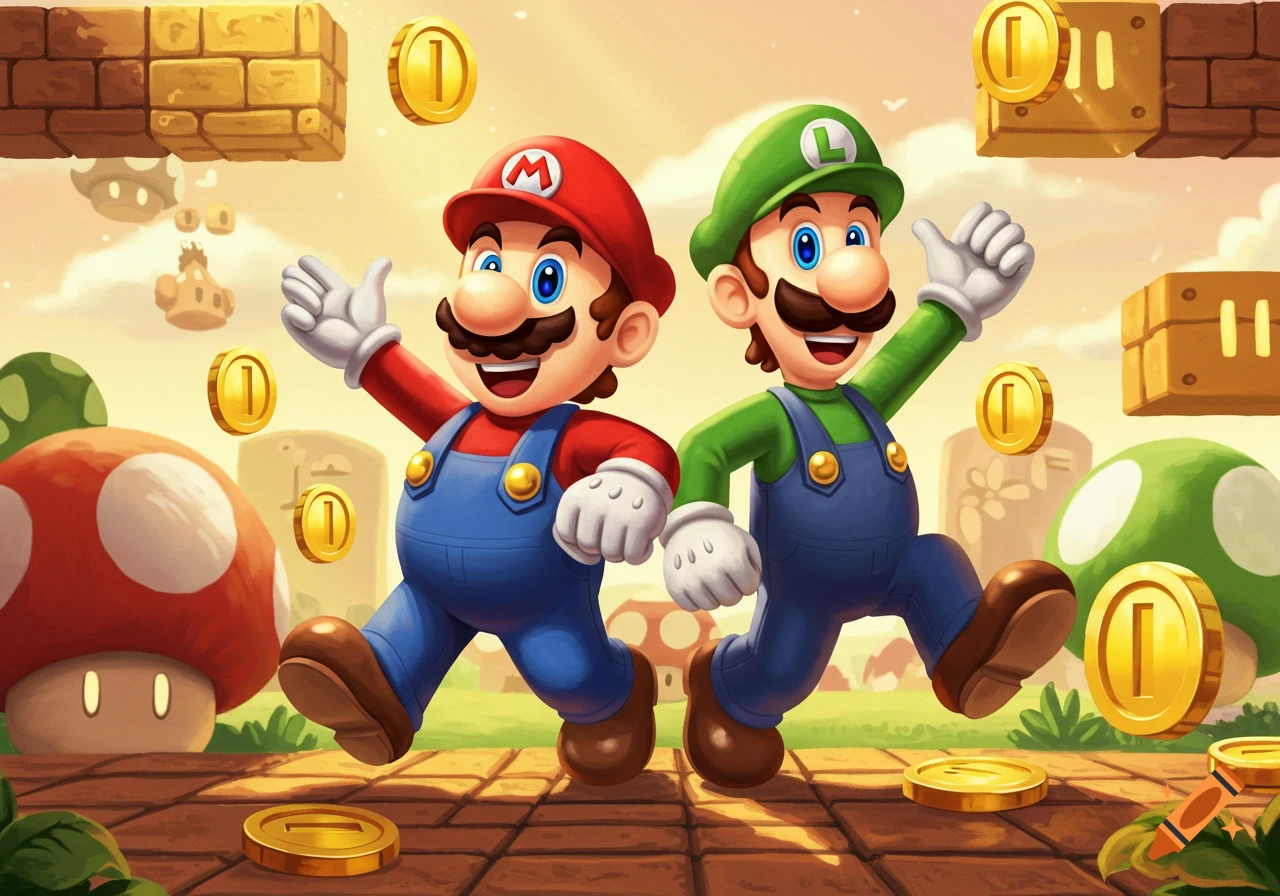 Toad and Toadette ride a colorful waterslide through the sky, with ...