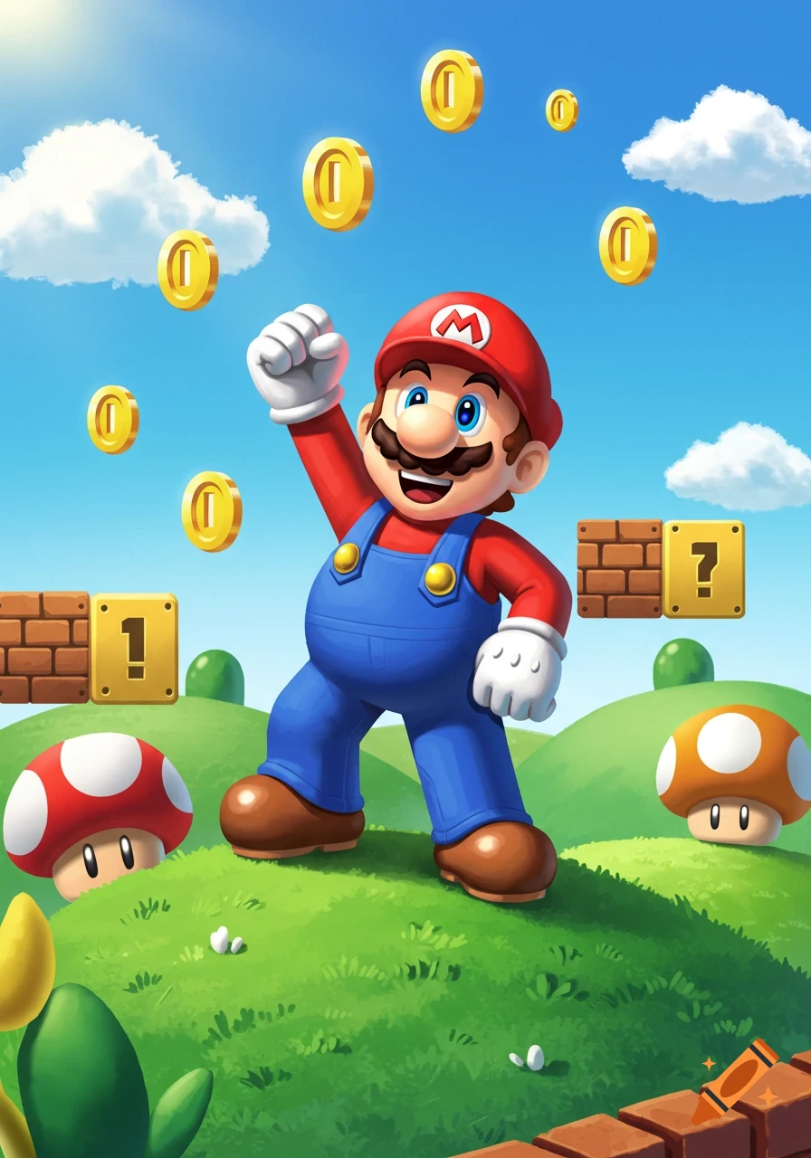 A cartoon character resembling a fusion of Mario and Iggy Koopa with ...