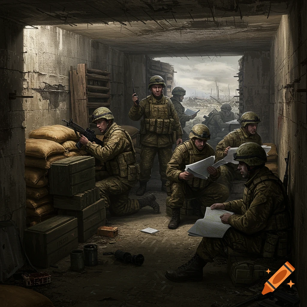 A movie poster titled 'Penguins for Peace' shows penguins parachuting ...