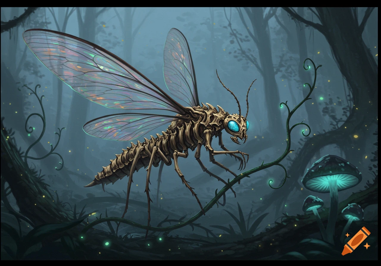 Cartoon of an eggnog character in a jug, surrounded by six flies, under ...