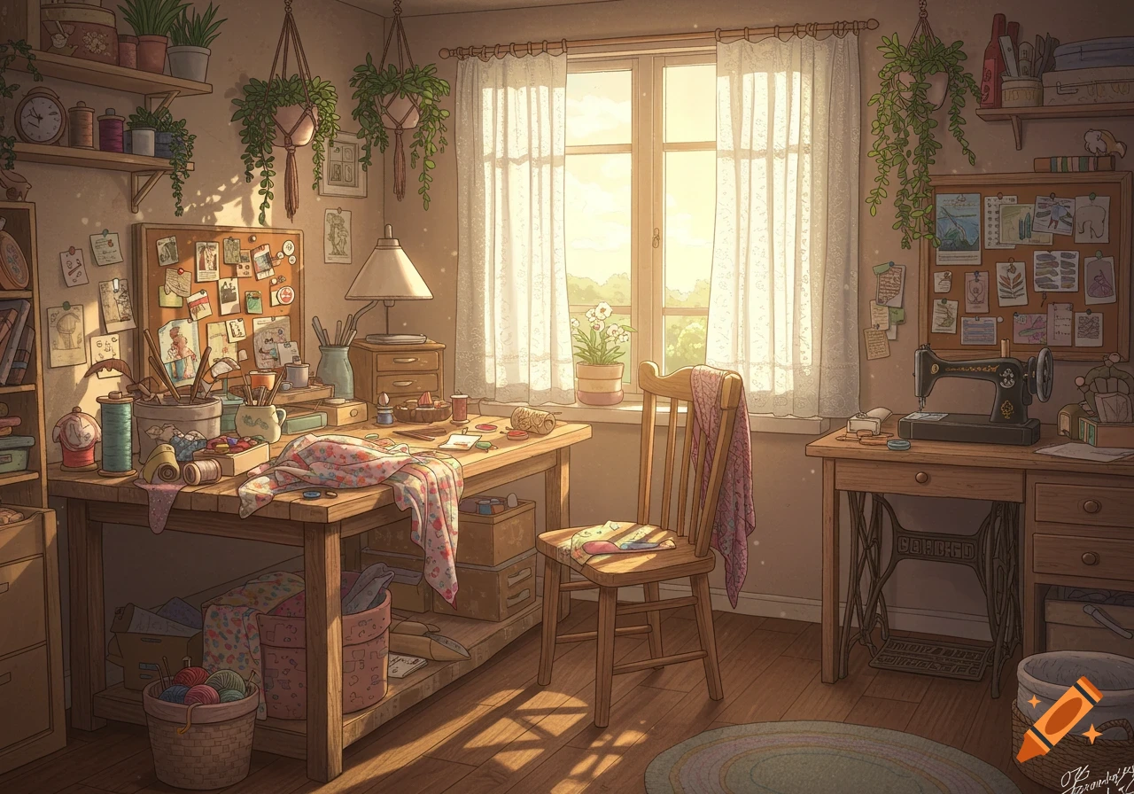 Whimsical mouse hole house interior with a spool table, a lit candle ...