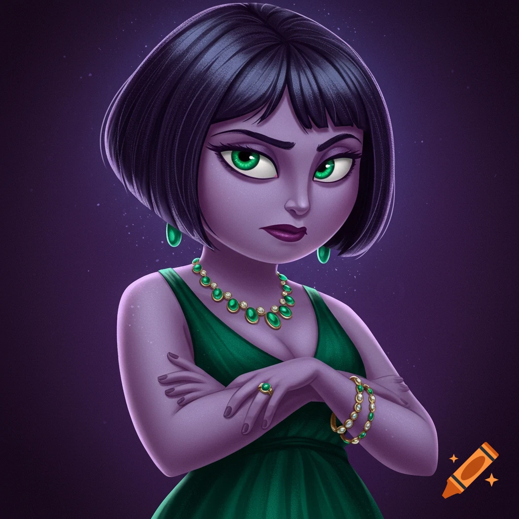 Female+grinch+cartoon created on Craiyon