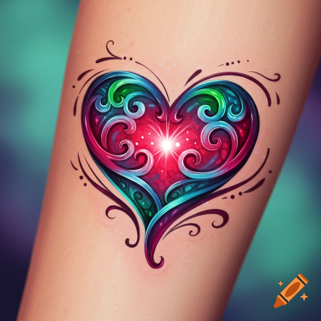 A vibrant, colorful sewing machine with swirling patterns in green ...