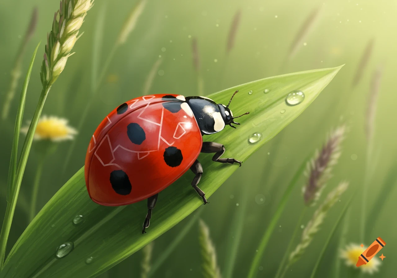 Three cute cartoon green beetles with large eyes and pink cheeks on a ...