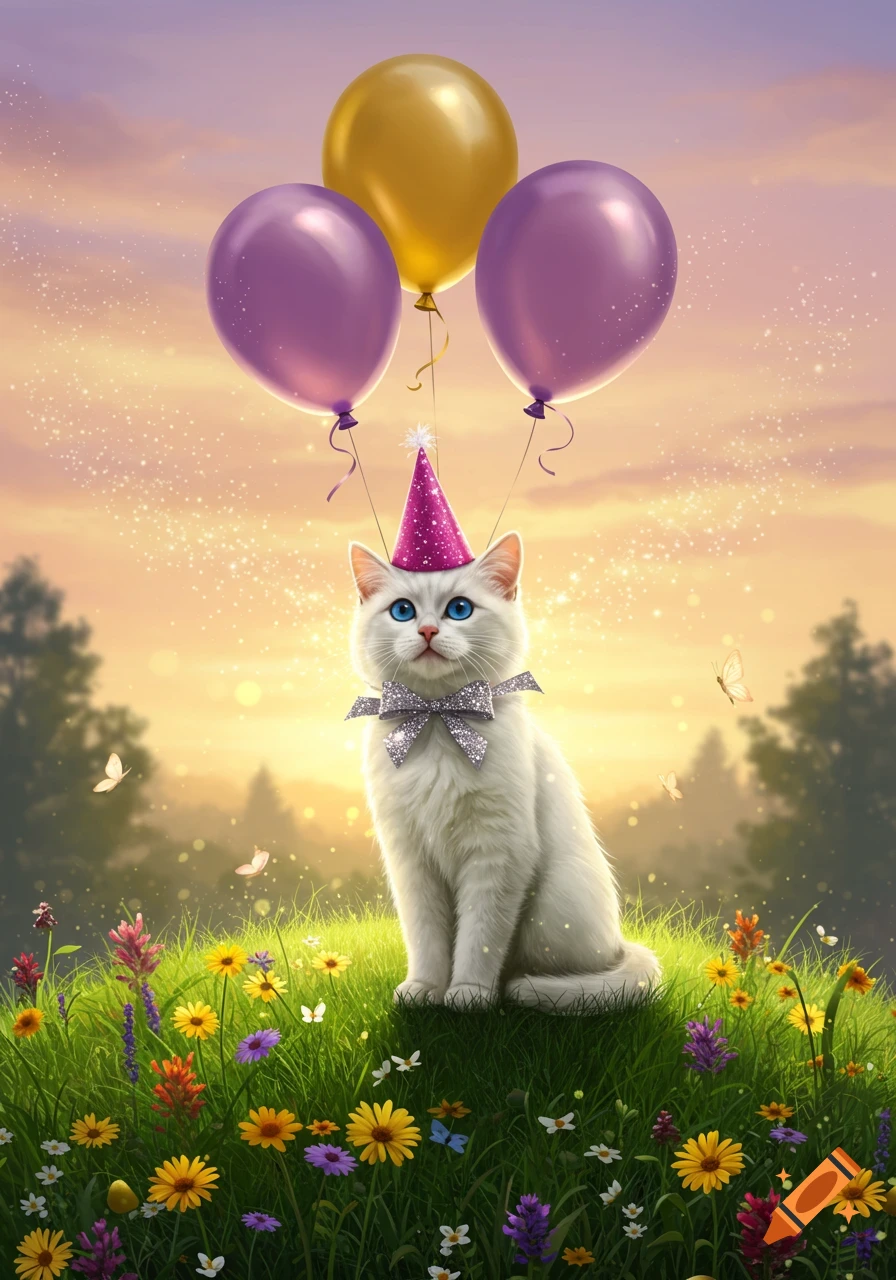 A cute cartoon tabby cat sits in a movie theater seat, holding a bucket ...