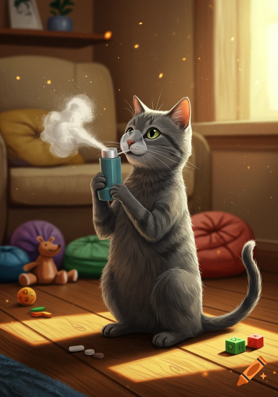 A cute tabby kitten with big green eyes sits among colorful pillows and ...