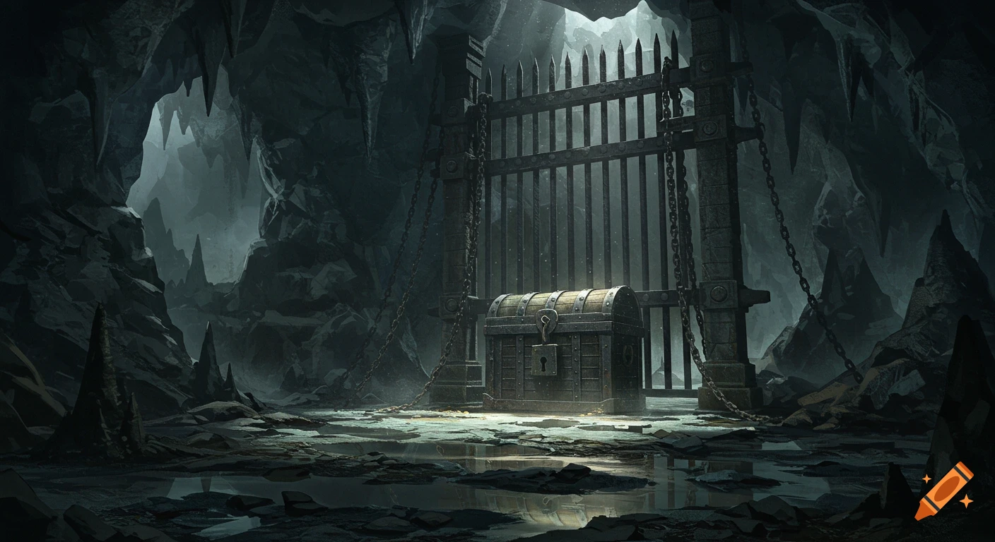 A desolate, ramshackle wooden shack stands under a moody sky in a rocky ...