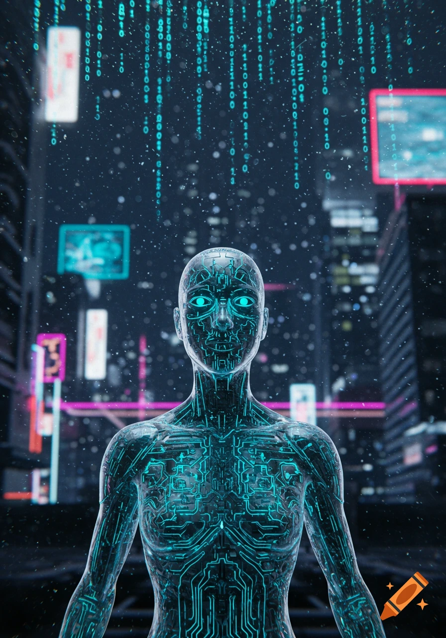 A Roblox character stands on a glowing grid in a dark, Matrix-like ...