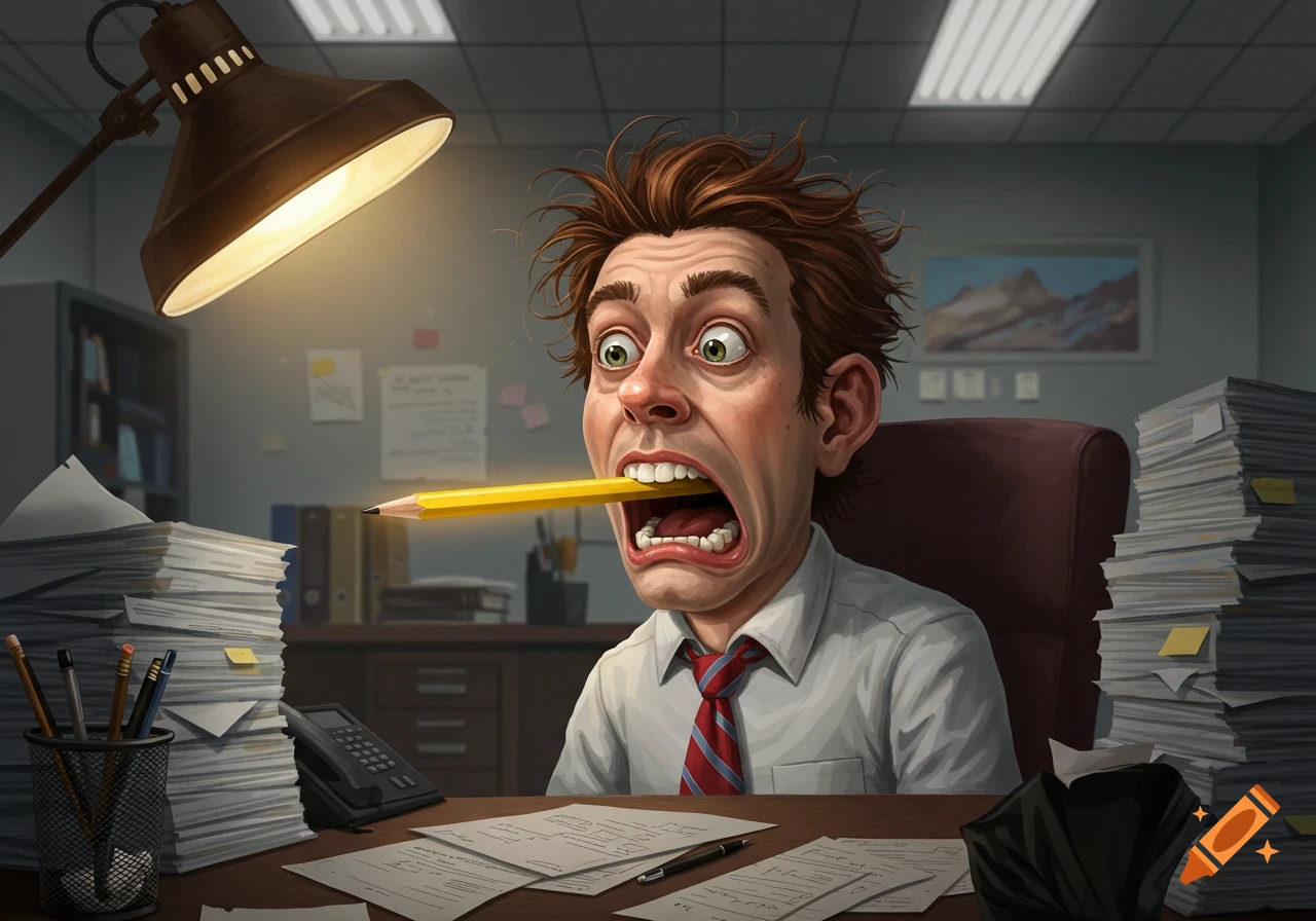 A distressed man in a grey shirt holds a red DoorDash bag, looking at a ...