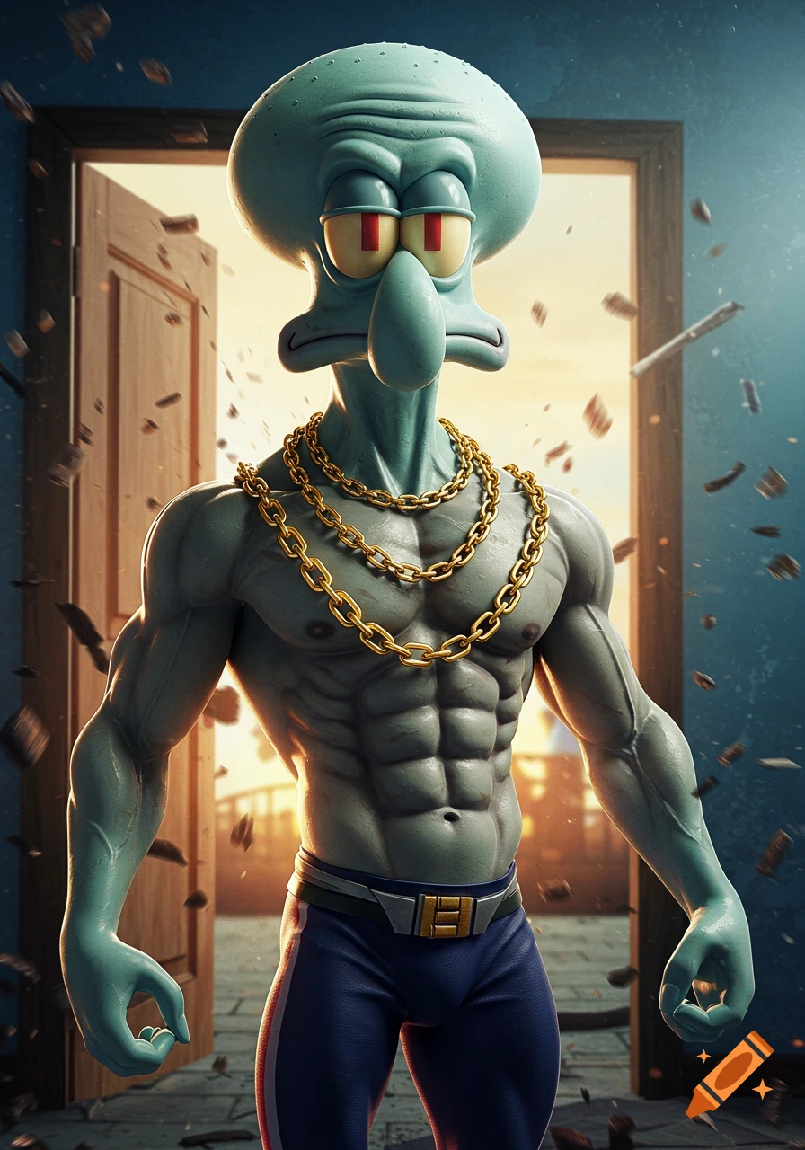 Spongebob Squarepants and Garfield character fusion on Craiyon