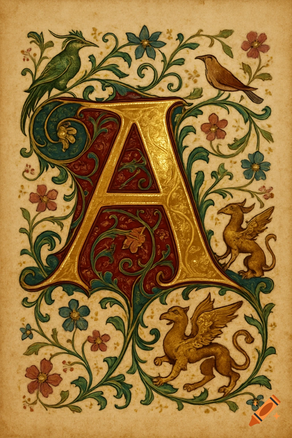 An ornate, textured bronze plaque with 'aurum in copia maxima' in gold ...