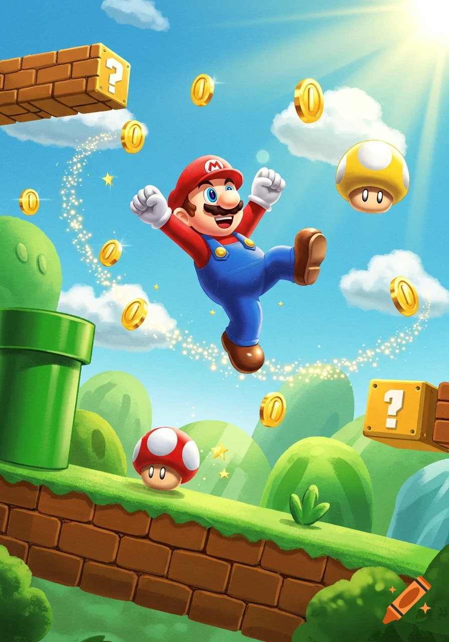 Mario+world+cartoon created on Craiyon