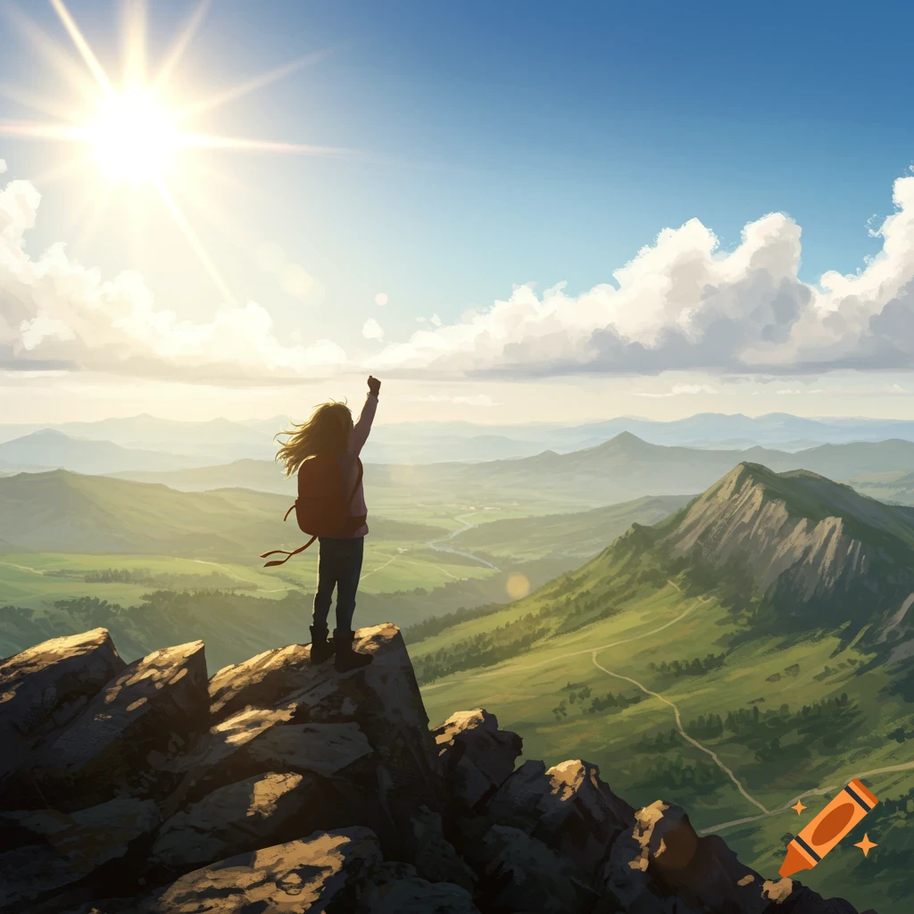 Lone runner on empty road at sunrise with golden and orange sky on Craiyon