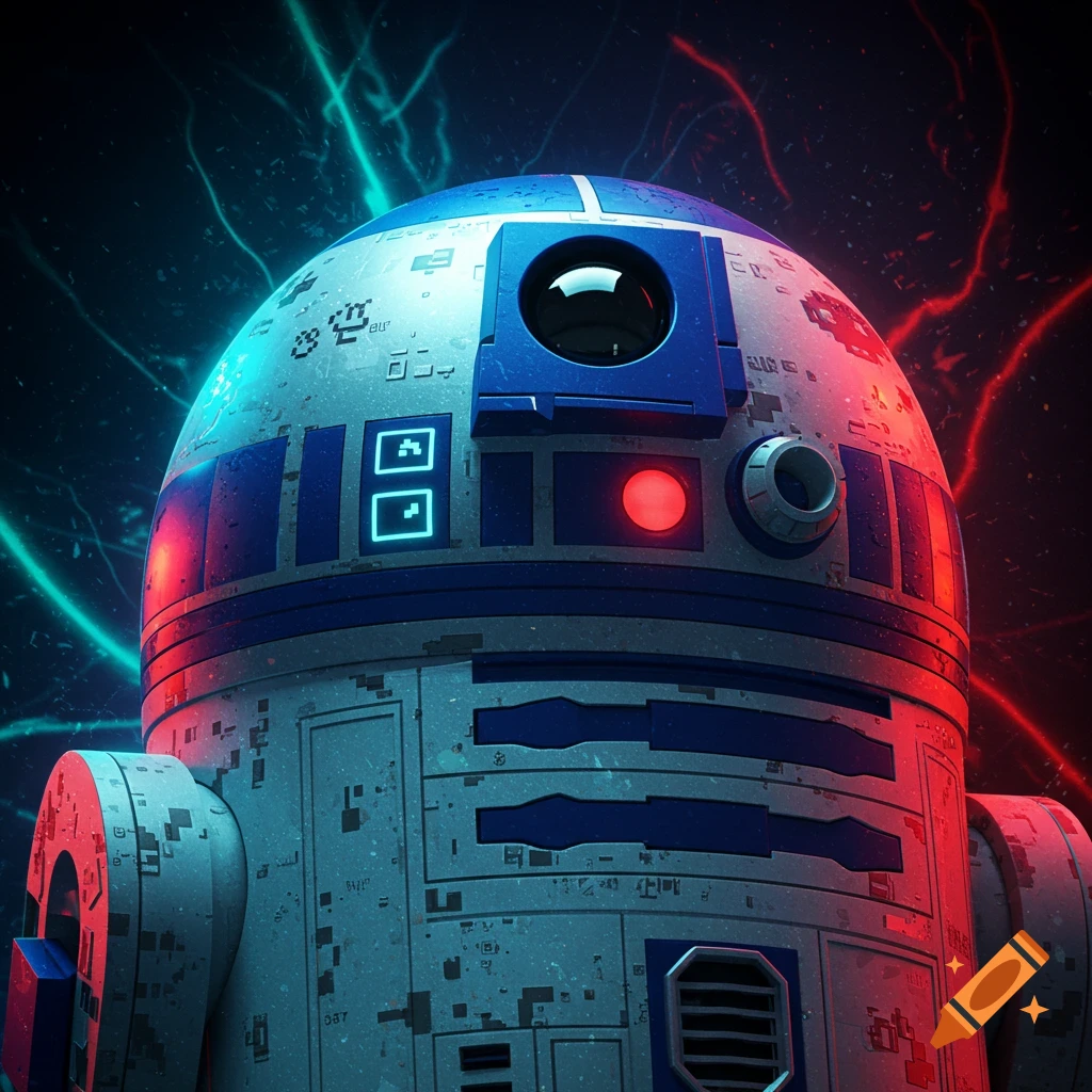 A grey metal Dalek from Doctor Who stands on a reflective floor against ...