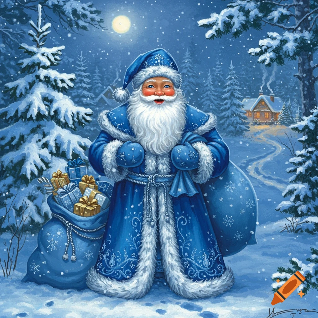 An anthropomorphic rabbit and Santa Claus play chess outdoors in a ...