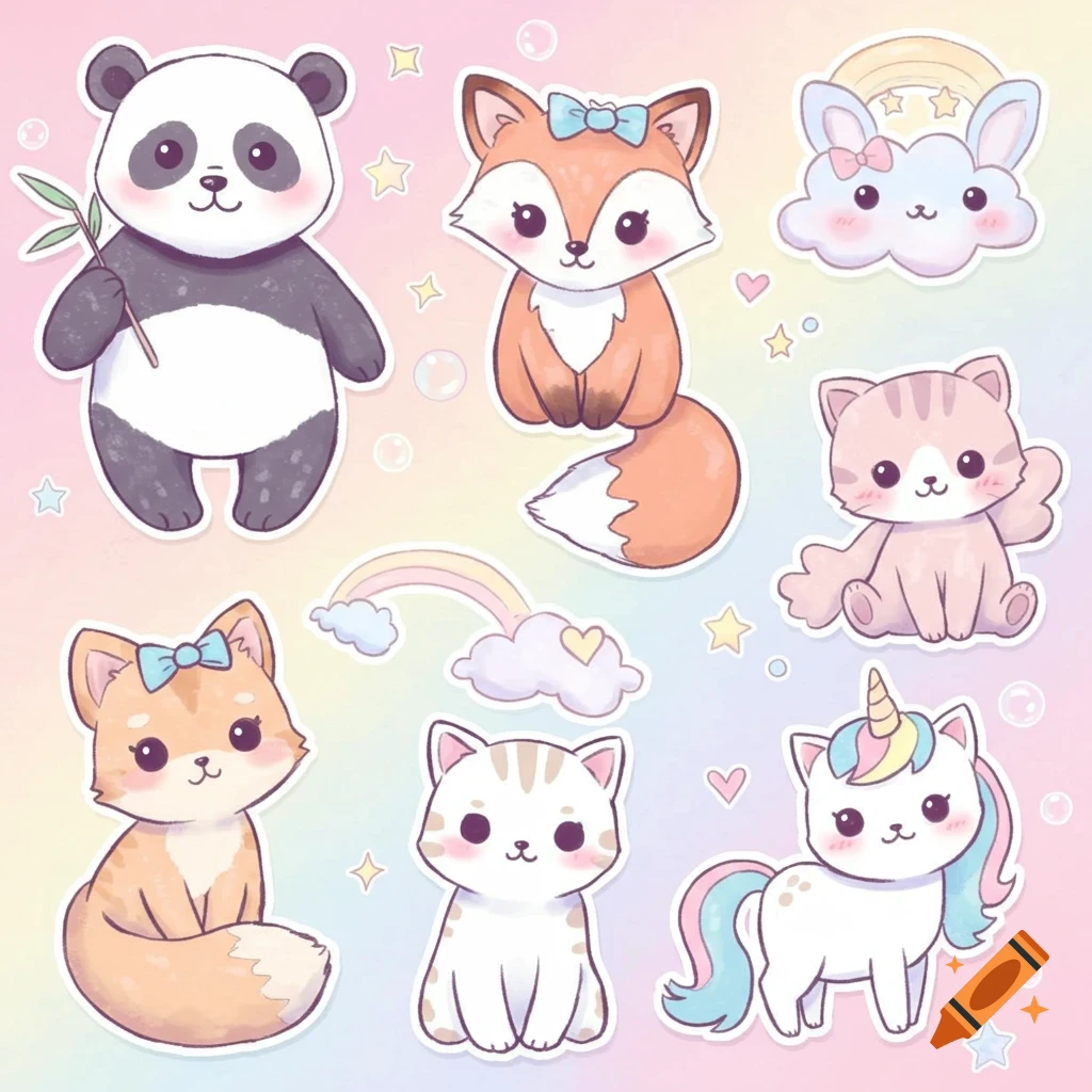 Sticker+cute created on Craiyon