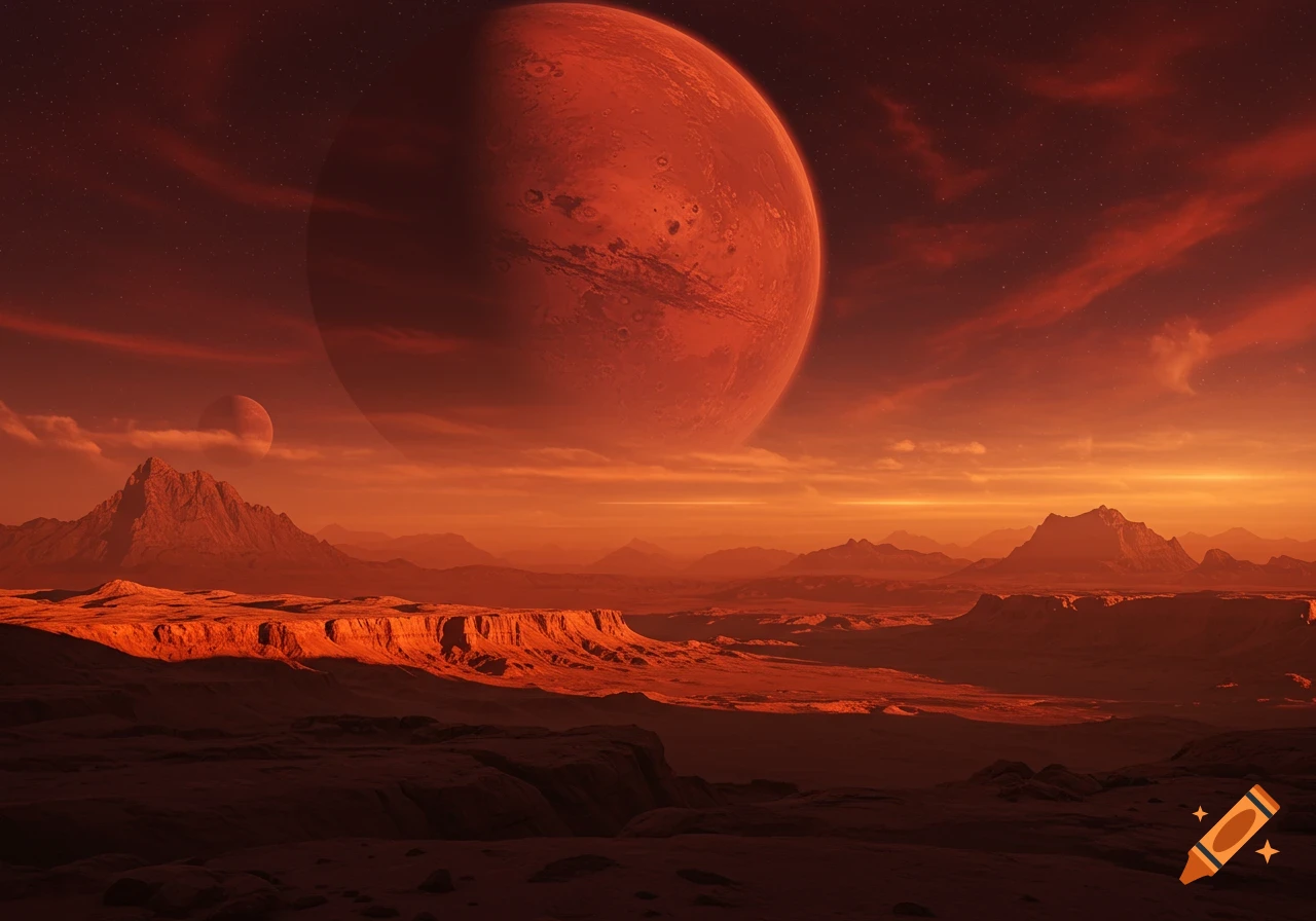 Vast alien landscape with glowing lava rivers, floating asteroids, and ...