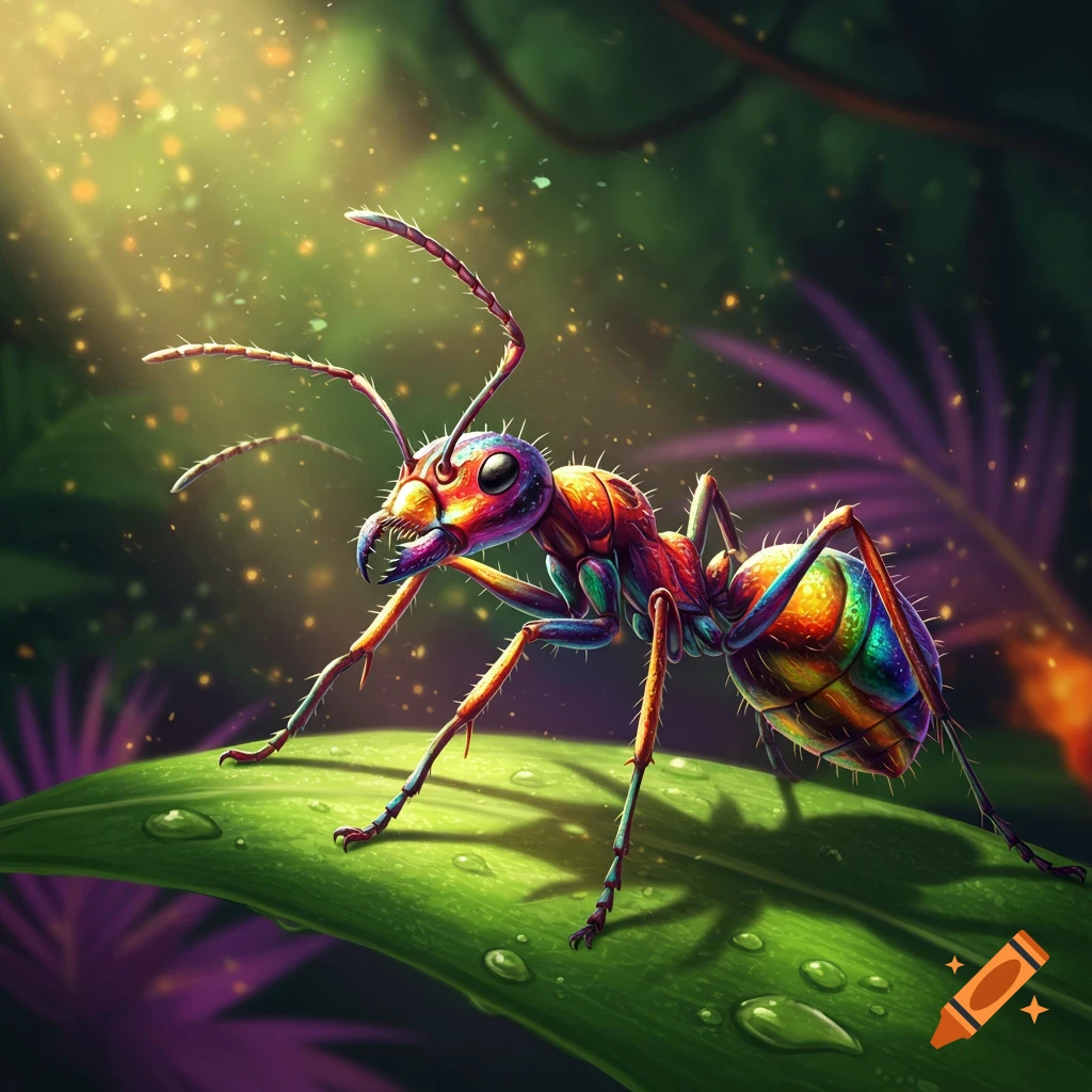 A cartoon paramedic ant in an orange uniform and white helmet with red ...