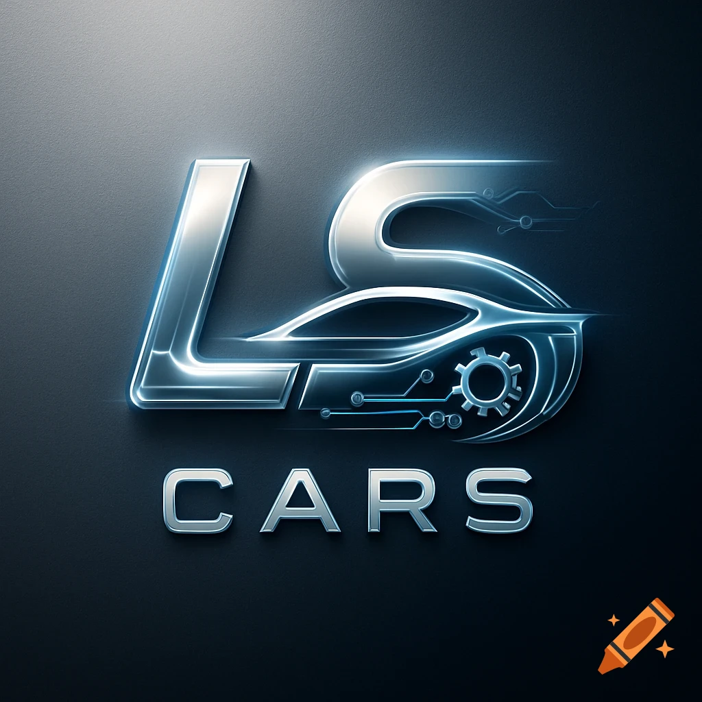 A minimalist car service logo featuring a white car silhouette with a ...